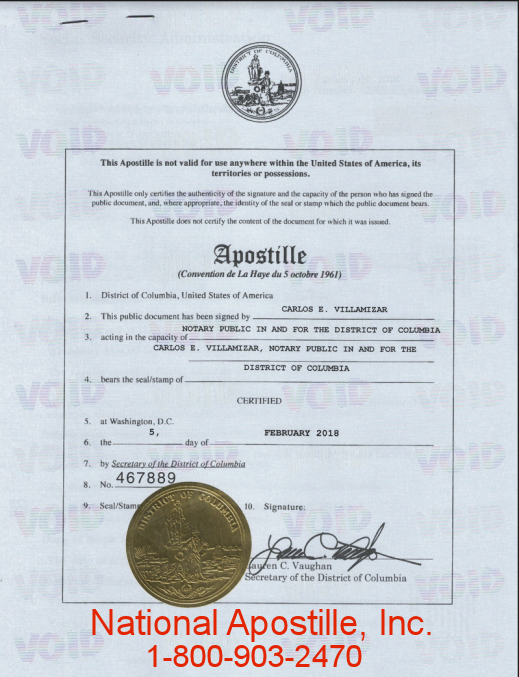 Washington DC Apostille
