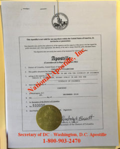 Washington DC Apostille – Secretary of DC Apostille